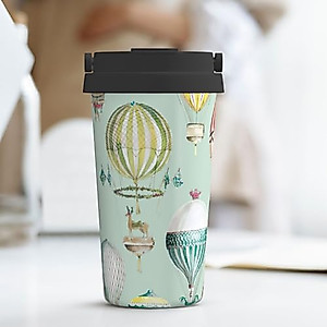 WANGXUEE Cartoon Balloon Print 500ml Stainless Steel Travel Tumbler Double Wall Vacuum Insulated Coffee Mug