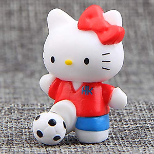 HYSTYLE 8 pcs Cute Animal Cat Characters Toys Kitty Figures Toy Set Mini Figure Collection Playset, Cake Topper, Plant, Automobile Decoration