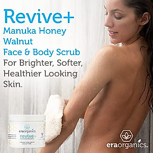 Era Organics Microdermabrasion Facial Scrub & Face Exfoliator - Spa Quality Exfoliating Face Mask with Manuka Honey & Walnut - Moisturizing Facial Exfoliant for Dry Skin, Blackheads & Wrinkles (2 oz)