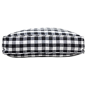 JN Better Homes & Gardens Yarn Dyed Floor Cushion - 24 inchesx24 inchesx5 inches - Black and White Gingham