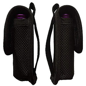 4 Pcs of Nylon Case Pouch Holder Bag Storage for 2X18650 or 2X20700 or 2X21700 or 2XCR123A Battery W/Belt Holster (Batteries are not Included) for Samsung INR21700 30T 40T,Sanyo NCR20700B 18650