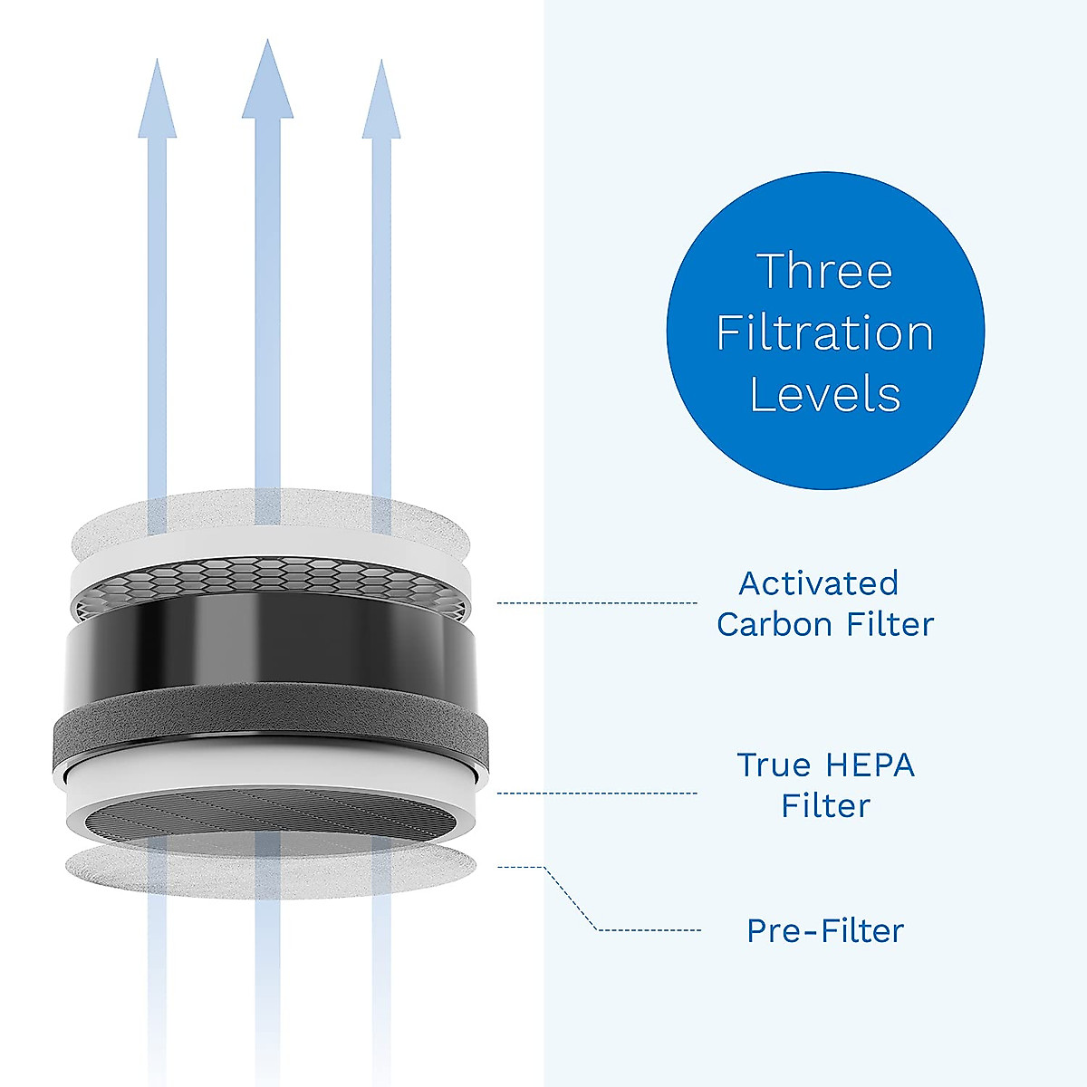 hOmeLabs True HEPA H13 Air Purifier Replacement Filter - Fits HME020248N - Lasts for 90 Days or 3 Months Equivalent to 2,100 Hours - 2 Packs
