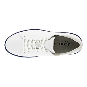 ECCO Men's Golf Tray Hydromax Water Resistant Shoe, White/Blue Depths, 9-9.5