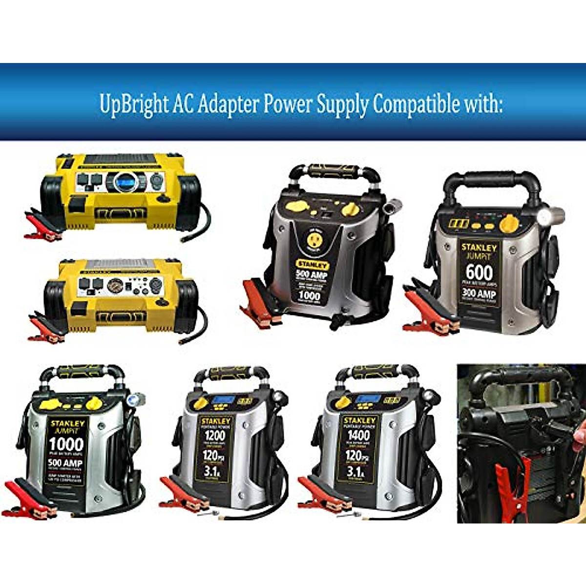 UpBright AC Charging Cord Charger Cable Compatible with Stanley JumpiT J7C09D J5C09 J5CPD J5C09D J509 J5CP J309 Power Station 12V Jump iT Starter 1400A 1200A 1000A 600A Fatmax PoweriT PPRH7DS PPRH5DS