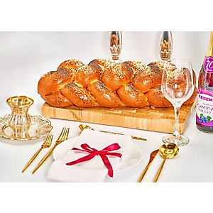 ChallahGram, End grain wood cutting board - chopping block - Large cutting board 16 x 10 kitchen butcher block oak cutting board non slip cutting board with feet - wooden chopping board - Shabbos