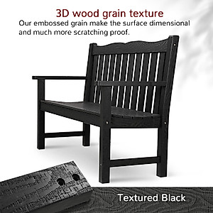 Outdoor Benches Set of 2, 2-Person Garden Bench for Outdoors, Weatherproof Outdoor Benches, Never Rot or Fade, Black