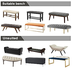 Lebaley Chair Covers for Dining Bench - Stretch Jacquard Removable Washable Chair Seat Slipcovers Protector, Rectangular Bench Cover for bedrooms, Living Rooms, Kitchen（Cream）