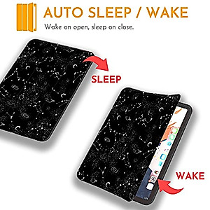 Hepix iPad Air 5th 4th Generation Case 2022 2020 Constellation, iPad 10.9 inch Case with Pencil Holder, Case for iPad Air 5/4 Case, Auto Sleep/Wake, Moon Star Space Trifold iPad 10.9 Cover, Black
