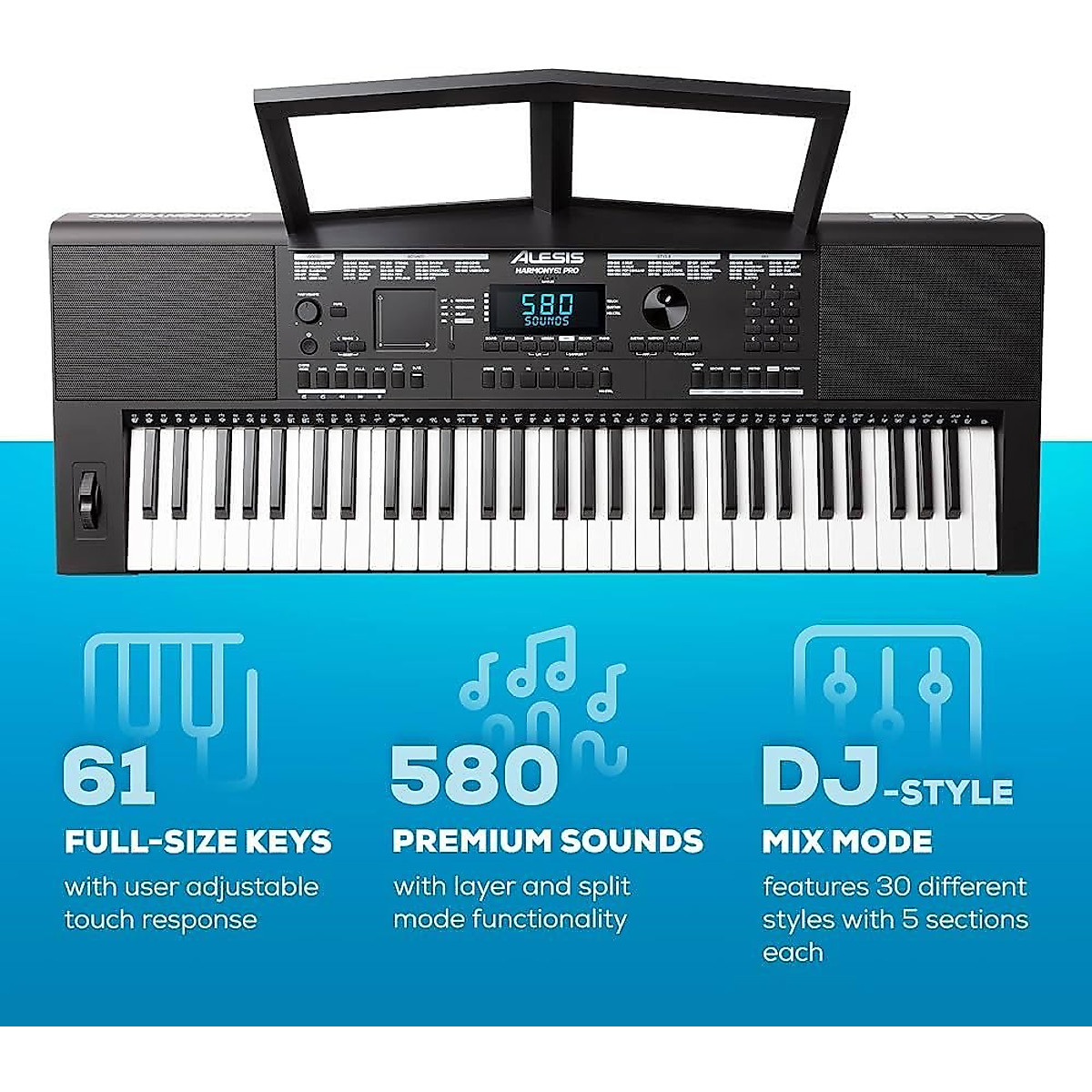 ALESIS HARMONY61MKII ALESIS 61 Key Keyboard with 300 Sounds