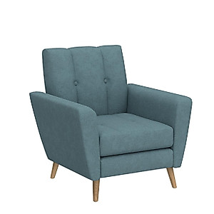 Christopher Knight Home Treston Mid-Century Modern Fabric Club Chair, Blue / Natural