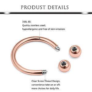 Hoeudjo 9PCS 16G Surgical Steel Lip Hoop Ring Crystal Cubic Horseshoe Barbell Tragus Cartilage Earring Helix Daith Hoop Piercing Body Piercing Jewelry Retainer for Women Men 8mm Silver-Tone