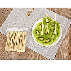 UPlama 600Pcs Bamboo Forks,Wooden Appetizer Forks for Appetizer, Cocktail, Fruit, Pastry, Dessert,3.4inch