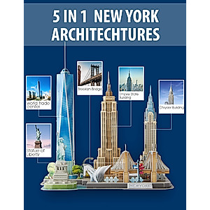 CubicFun 3D Puzzle - Puzzles for Kids Ages 8-10 New York City STEM Projects Arts and Crafts for Kids Ages 8-12 - Toys for Girls 8-10 - 8 Year Old Girl Easter Gift for Kid 8-12