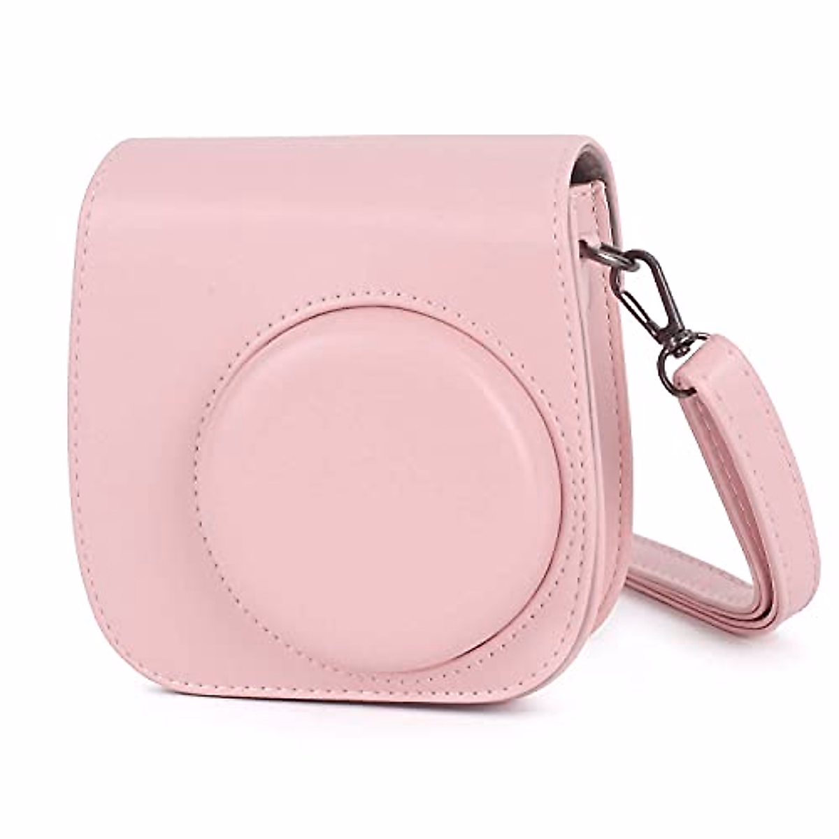 Phetium Instant Camera Case Compatible with Instax Mini 11,PU Leather Bag with Pocket and Adjustable Shoulder Strap (Blush Pink)
