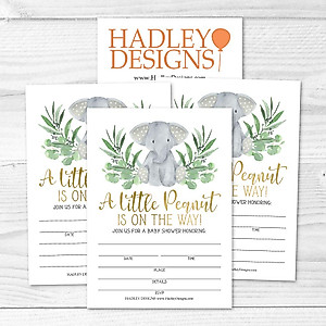 25 Elephant Baby Shower Invitations Gender Neutral Shower - Gender Neutral Baby Shower Safari Baby Shower Invitations For Boy, Jungle Baby Shower Invites Gender Neutral Baby Sprinkle Invitations Girl