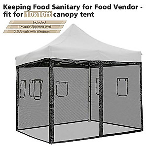 Yescom EZ Pop Up Canopy Mesh Sidewall with Window for 10ft Commercial Party Tent Vendor Food Shelter, 4pcs Sidewall Only