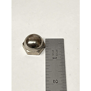 (4) 7/16-14 Acorn Cap Nut Brass Nickel Plated Rounded .437-14 7/16" Brass Nickel