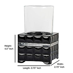 nu steel GB-8PC/SET Giraffe Black Bath Accessory Set for Vanity Countertops 8 Piece Includes Cotton Container, Dish,Toothbrush, Tumbler,soap Lotion,Waste Basket,Tissue Box Holder,Tray-Resin, 8