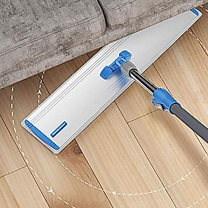 Wet Mop 24" Microfiber Mop Heavy Duty Floor Mop Aluminum Mop Adjustable Stainless Steel Handle 4 Wet and Dry Clothes Floor Cleaning System
