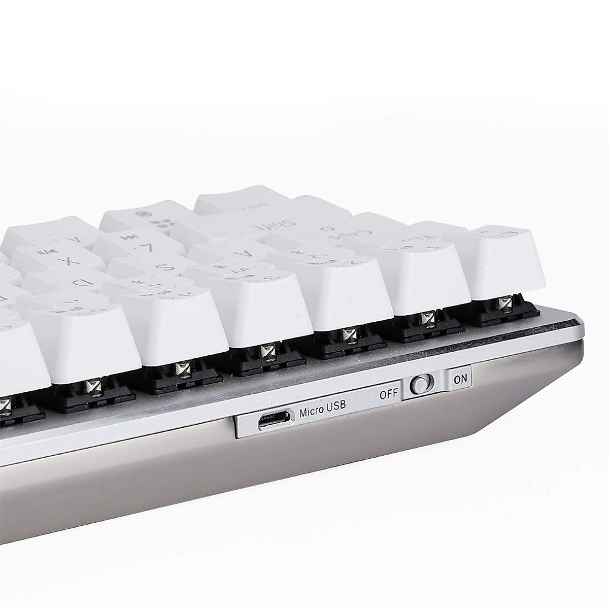 EPOMAKER AJAZZ ZINC 68 Keys Bluetooth Wireless/Wired Gaming Mechanical Keyboard, with Aluminum Zinc Alloy Frame, White Backlight, 300 Hours Standby Time (Cherry Red Switch, White)