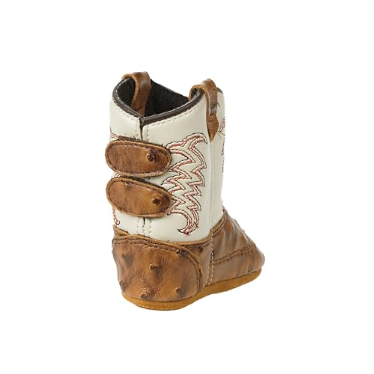 Old West Baby Boys Poppets Shoes Ankle Boot, Brown Ostrich Foot/White Shaft, 1 Infant