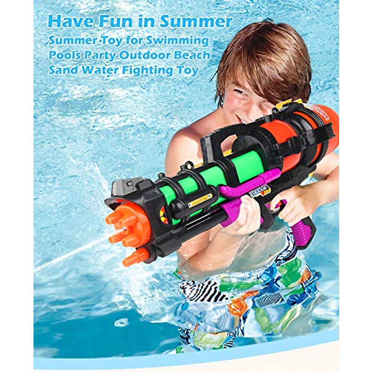 2 Pack Water Guns for Kids Adults 1500CC Blaster 40 Ft Long Range Water Soaker Squirt Guns for Swimming Pools Party Beach Sand Water Fighting