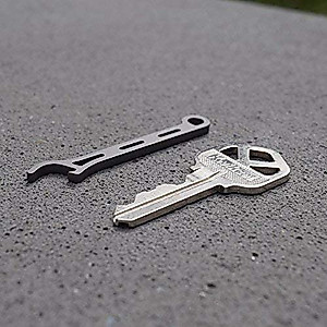 Brew Soldier Thin Titanium Beer Bottle Opener with Stainless Steel Key Ring - Made in the USA