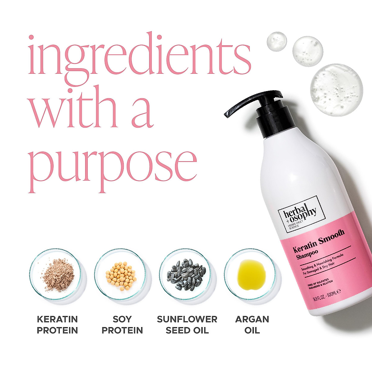 Herbalosophy Keratin Smooth Shampoo 16.9 Fl.Oz