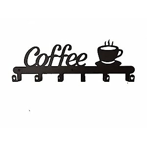 Luejnbogty Coffee Mug Holder Wall Mounted,Coffee Bar Decor Sign,Coffee Cup Rack Holds,Coffee Sign Mug Hanger,Coffee Mug Rack