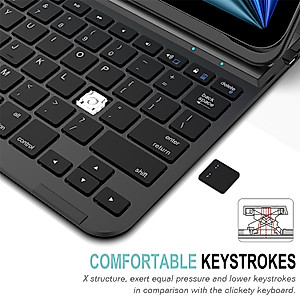 Arteck iPad Air 11-inch 10.9-inch Keyboard, Bluetooth Keyboard with Folio Full Protection Case for Apple iPad Air 11-inch (Air 2024) 10.9-inch (Air 2022) Air 4 and iPad Pro 11-inch Pro 4(2022) Pro 3 2