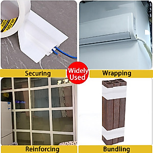 MILEQEE Duct Tape Heavy Duty Single Sided, Strong Adhesive High Strength, Waterproof Mesh Tape for Indoor and Outdoor Repairing Sealing Bonding, Easy Use Hand Tearable, 3.15 Inch x 33 Feet, White