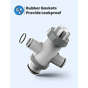 POOLHACKER Pool Fittings Dual Split Hose Plunger Valve, Pool Parts Replacement Shut-Off Valve with Dual inlets for Above Ground Pool
