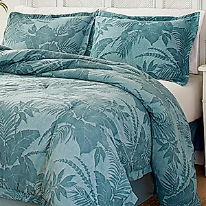 Tommy Bahama - California King Comforter Set, Cotton Bedding with Matching Shams & Bedskirt, All Season Home Decor (Abalone Blue, California King)