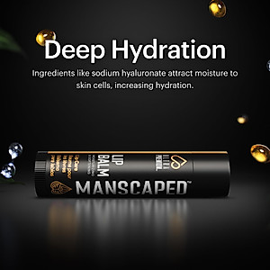 MANSCAPED® Moisturizing and Soothing Lip Balm, Infused with Vitamin E, Peppermint Oil, and Eucalyptus Oil for Chapped Lips, Matte Finish (3-Pack)