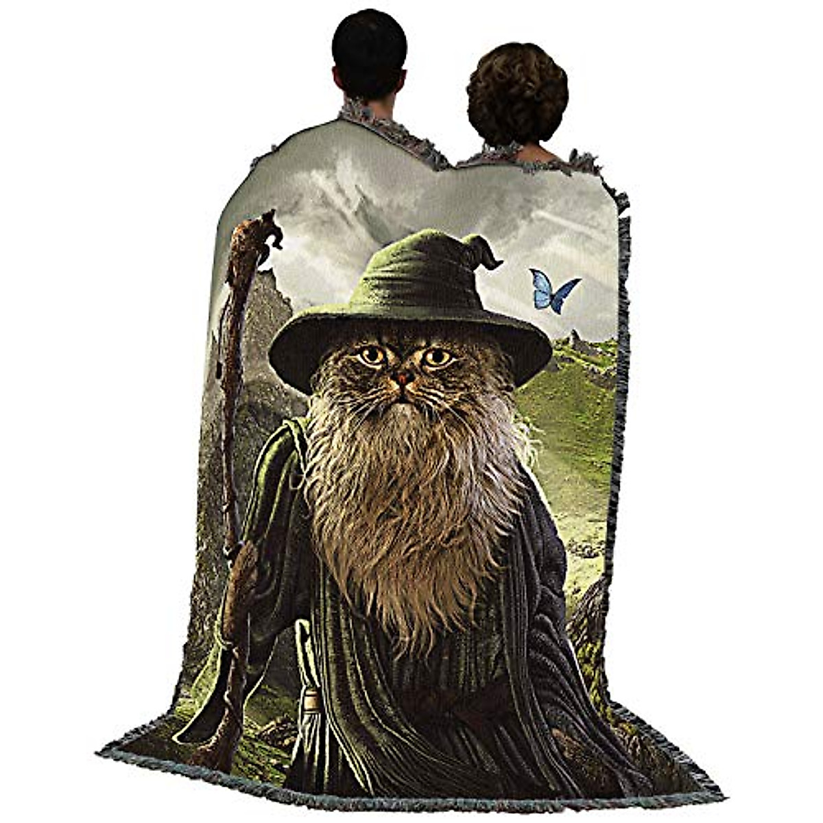 Pure Country Weavers Catdalf Blanket by Vincent HIE - Lord of The Rings Movie Parody - Cute Funny Gift Tapestry Throw Woven from Cotton - Made in The USA (72x54)