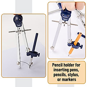 Mr. Pen- Professional Geometry Set Metal Compass, 7 pcs, Geometry Precision Tool Set with Shatterproof Storage Box, Drafting Tools & Drafting Kits, Circle Drawing Tools for Engineers Students