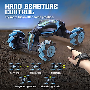 AAA777USA Remote Control Stunt Car with Gesture Control, Off-Road Drift Stunt Twist Car with 360 Degree Slips & Flips RC Toys for Kids and Adults – Birthday Gifts for Kids (Big Size)