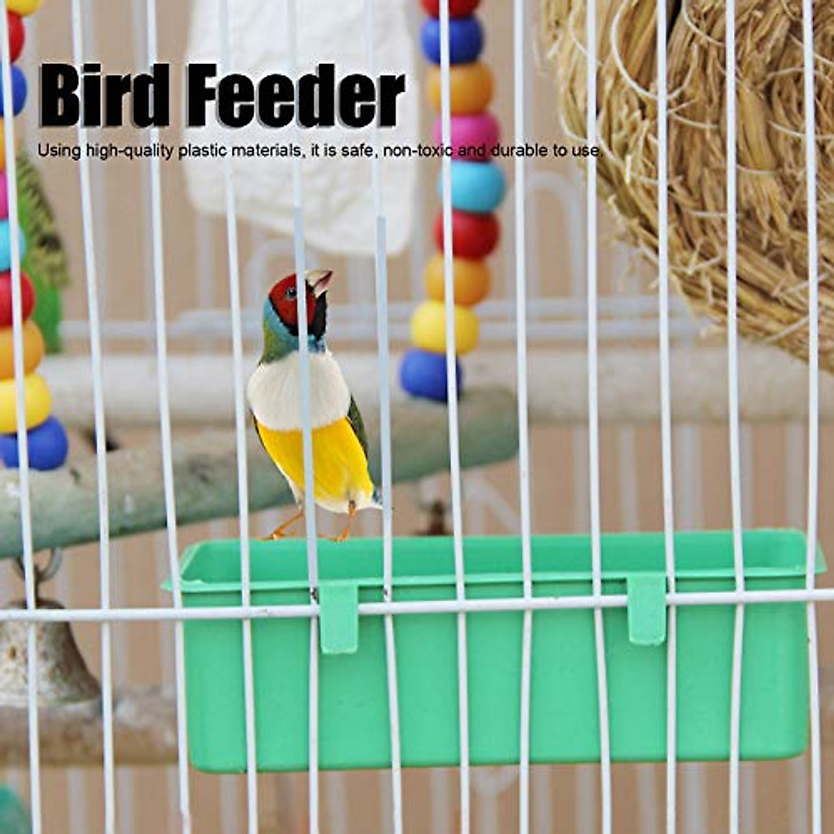 Yosoo 10Pcs Bird Food Feeder Bird Water Feeder Plastic Feeding Bowl Trough Bird Feeder Container Bird Bathtub Accessories