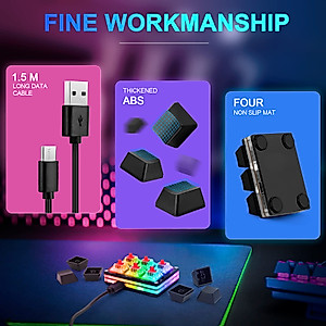 Ecarke Black White 6-Key Gaming Keyboard, USB Mini 6-Key Keypad Mechanical Gaming PC Keyboards Programming Macro with Software OSU HID Standard Keyboard.(Upgrade Cherry Shaft & RGB LED)