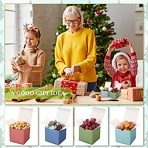 48 Pack Colorful Gift Boxes Small Cardboard Boxes with Lids Bulk Square Kraft Paper Cube Boxes Easy Assemble for Crafting Cupcake Christmas Wedding Presents Birthday (Macaron Color,3 x 3 x 3 Inch)