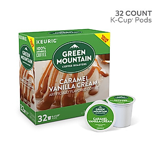 Green Mountain Coffee Caramel Vanilla Cream Keurig Single-Serve Light Roast Coffee K-Cup Pods, 32 Count