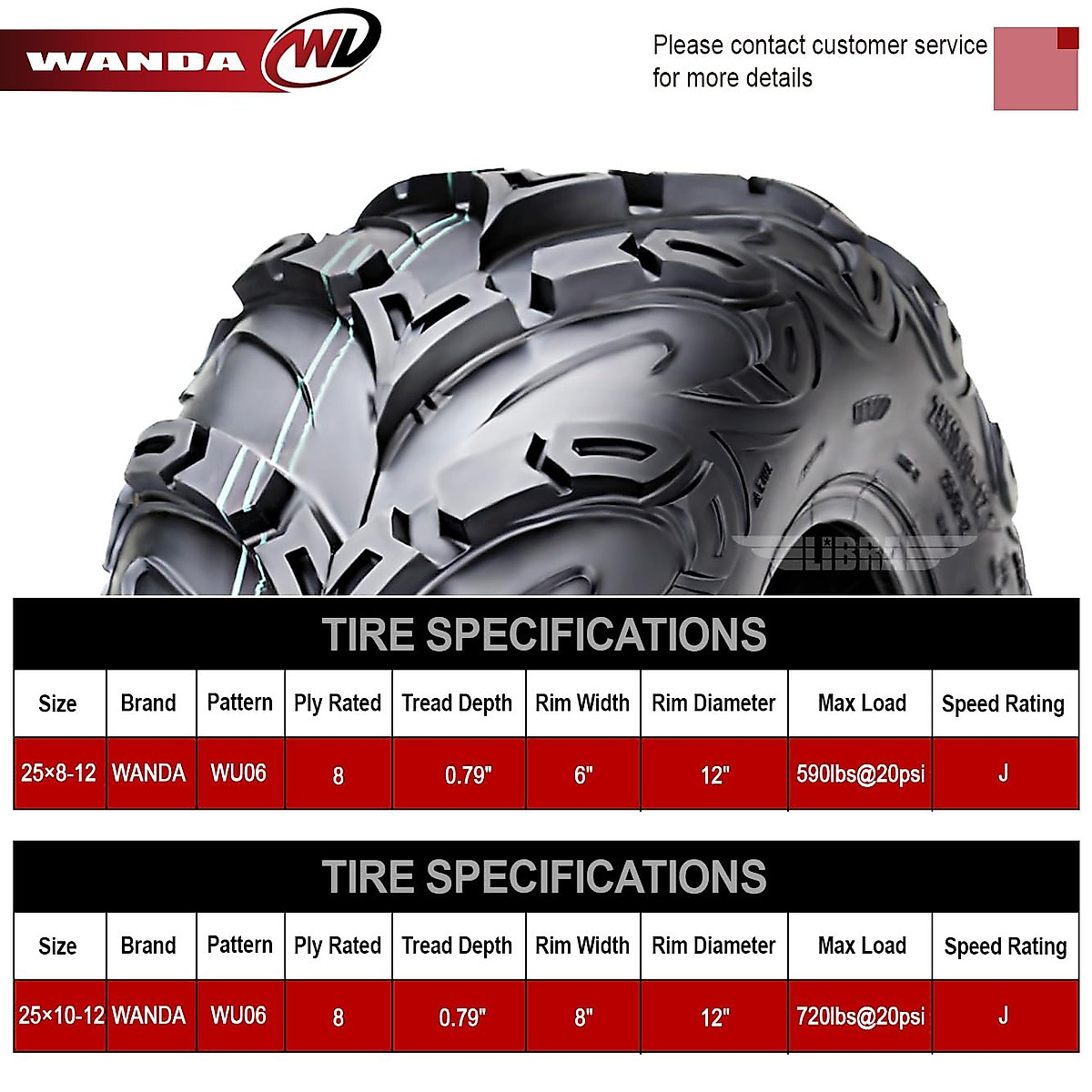 Full Set 25X8X12 25X10X12 8PR Mud Sling ATV tires fit for 14-20 Honda PIONEER 700