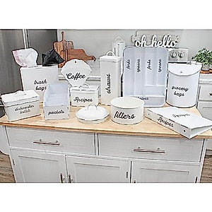 AuldHome Enamelware Cookbook Binder (White), Replacement Cover for Classic 3-Ring Binder Cookbook/Recipe Holder