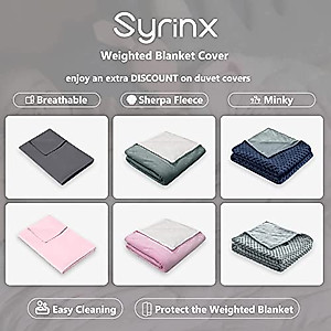 Syrinx Cooling Weighted Blanket Queen Size (15 Pounds 60''x80'' for Adult), Breathable Fabric with Premium Glass Beads, Heavy Blanket Suit for Person About 140lbs, Dark Grey