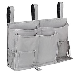 DAYARD Bedside Caddy, Bedside Hanging Storage Bag, Bunk Bed Organizer for Dorm Rooms Hospital Bed and Baby Bed Rails, Grey…