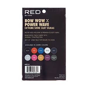 RED by Kiss Bow Wow Extreme Shine Silky Durag - Breathable, Long Tail Doo Rag for Maximum Wave Compression and Smooth Wide Straps (Black)