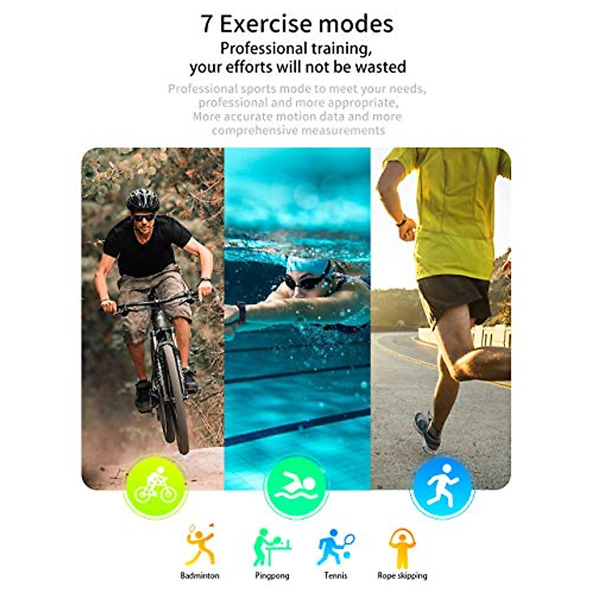 Fitness Tracker WB11, Smart Watch Activity Tracker with Heart Rate Monitor, IP67 Waterproof Smart Band with Step Counter, Calorie Counter, Pedometer Sport Watch for Women and Men (Latest Exclusive)