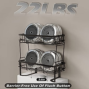 BriCabel Over The Toilet Storage - Bathroom Organizer Over Toilet, Multifunctional Toilet Storage Shelf, No Drilling Design Bathroom Toilet Rack for Small Spaces(Black, 2-Tier)