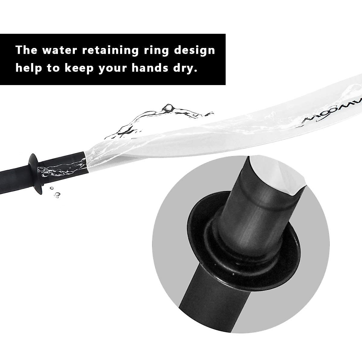 WOOWAVE Kayak Paddles Adjustable 91.3 inch/231cm Aluminum Shaft and Reinforced Fiberglass Blades,Lightweight Kayak Paddle for Kayaking Boating Oar with a Premium Paddle Leash (White)