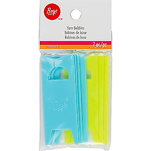 Boye Light and Medium Weight Yarn Bobbins for Knitting and Crochet, 2.625" Long, Cool Blue and Green 7 Piece